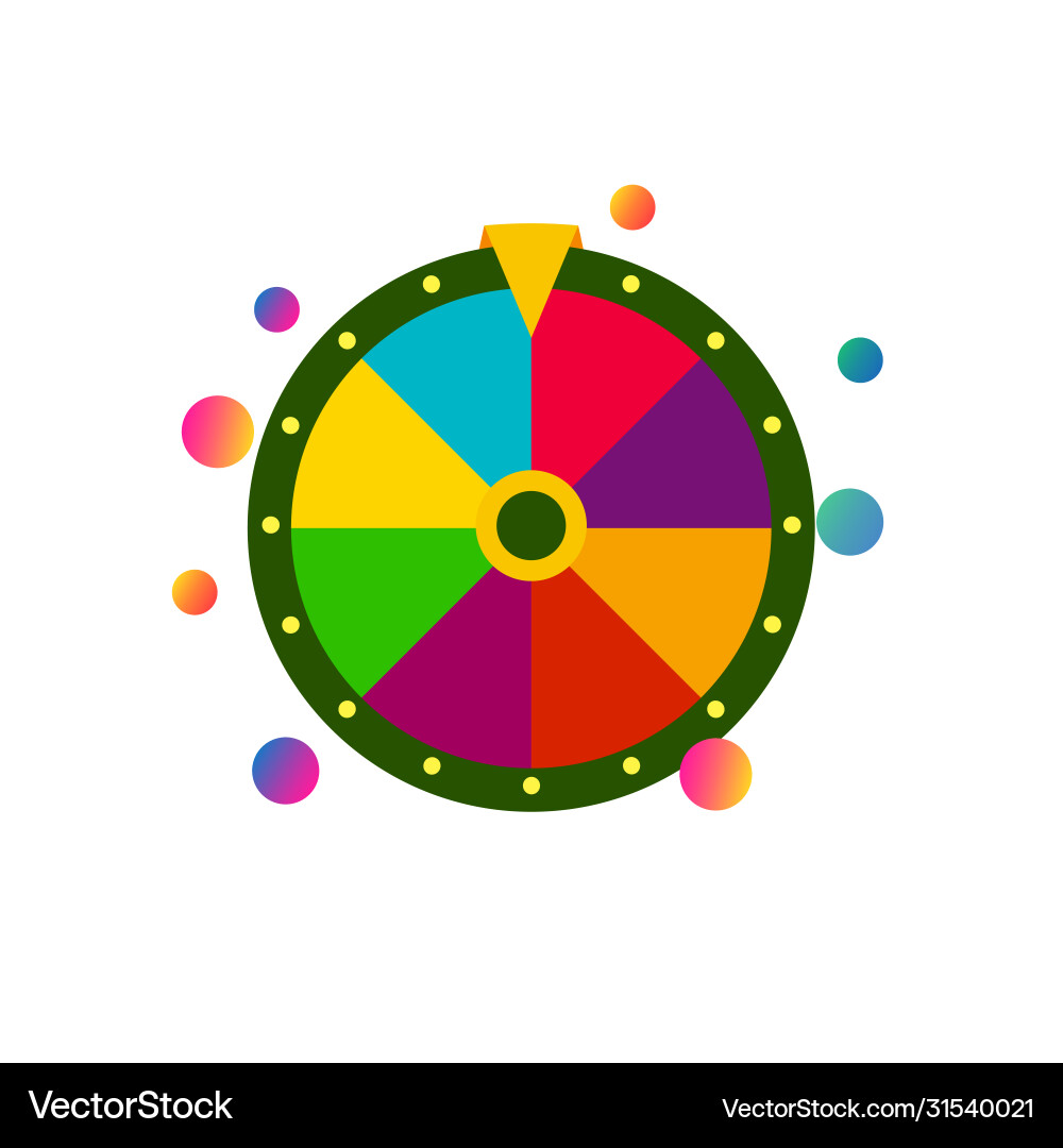 Colorful Fortune Wheel Icon Royalty Free Vector Image