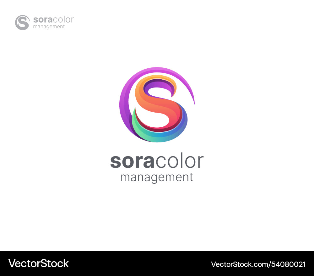 Colorful letter s circle logo Royalty Free Vector Image