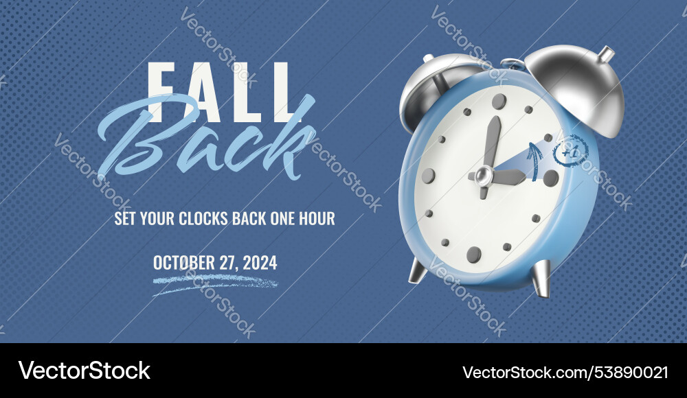 Daylight Saving Time Fall Back Banner Royalty Free Vector