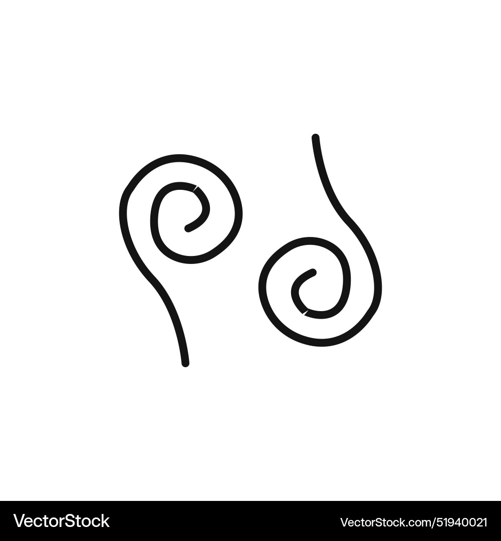 Fiddleheads icon logo sign outline Royalty Free Vector Image