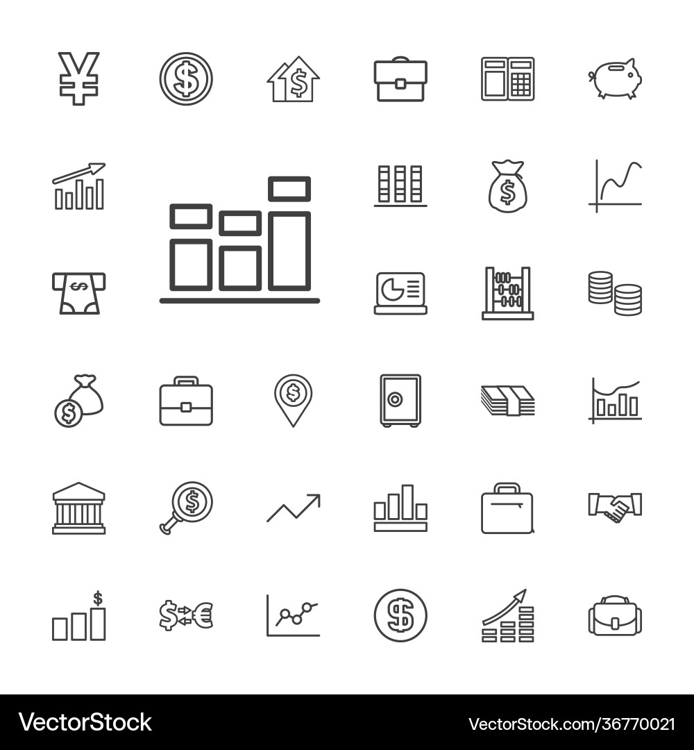 Finance icons Royalty Free Vector Image - VectorStock