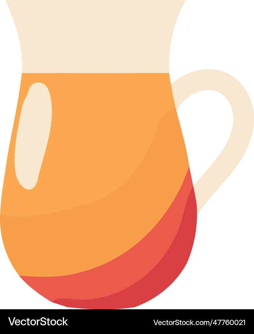 Fresh coffee in yellow mug with handle Royalty Free Vector