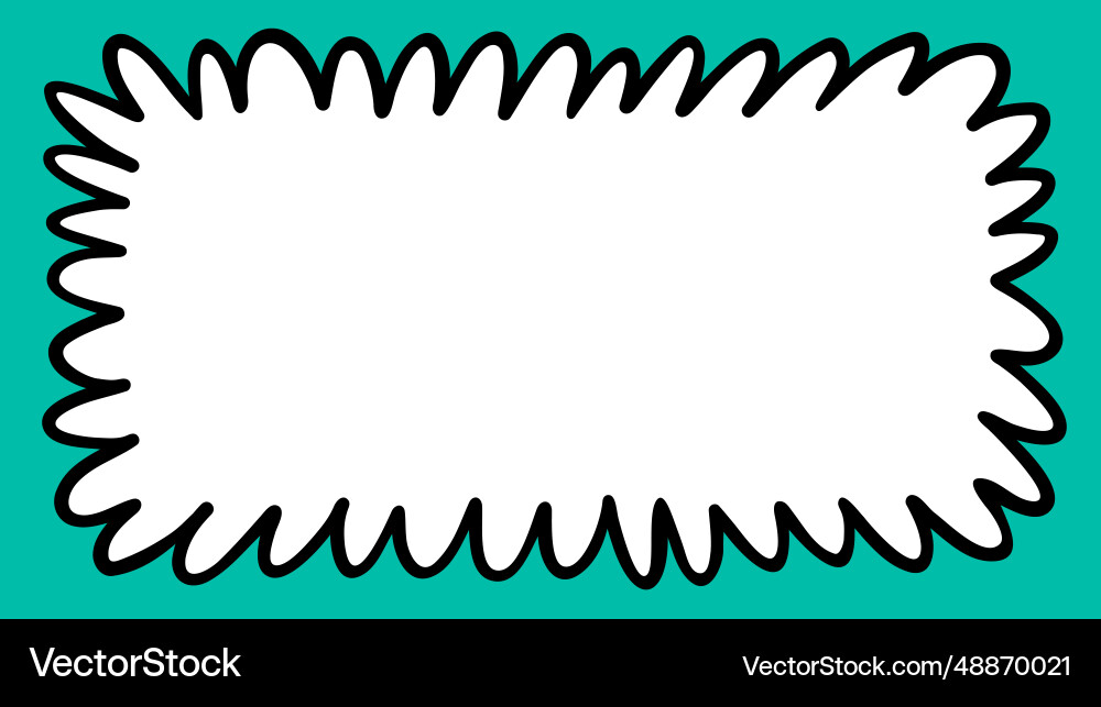 Groovy scalloped frame in hippie style Royalty Free Vector
