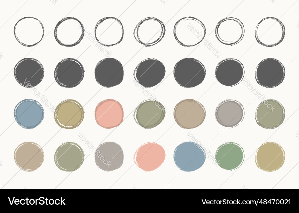 Hand drawn circles Royalty Free Vector Image - VectorStock