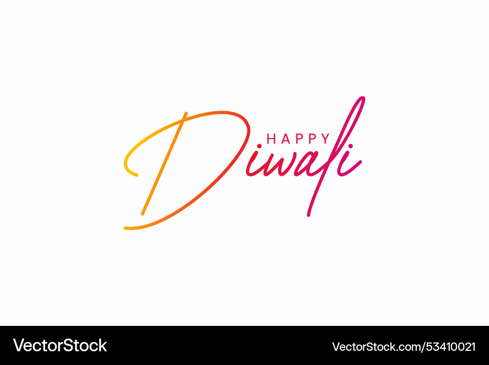 Happy diwali text design Royalty Free Vector Image