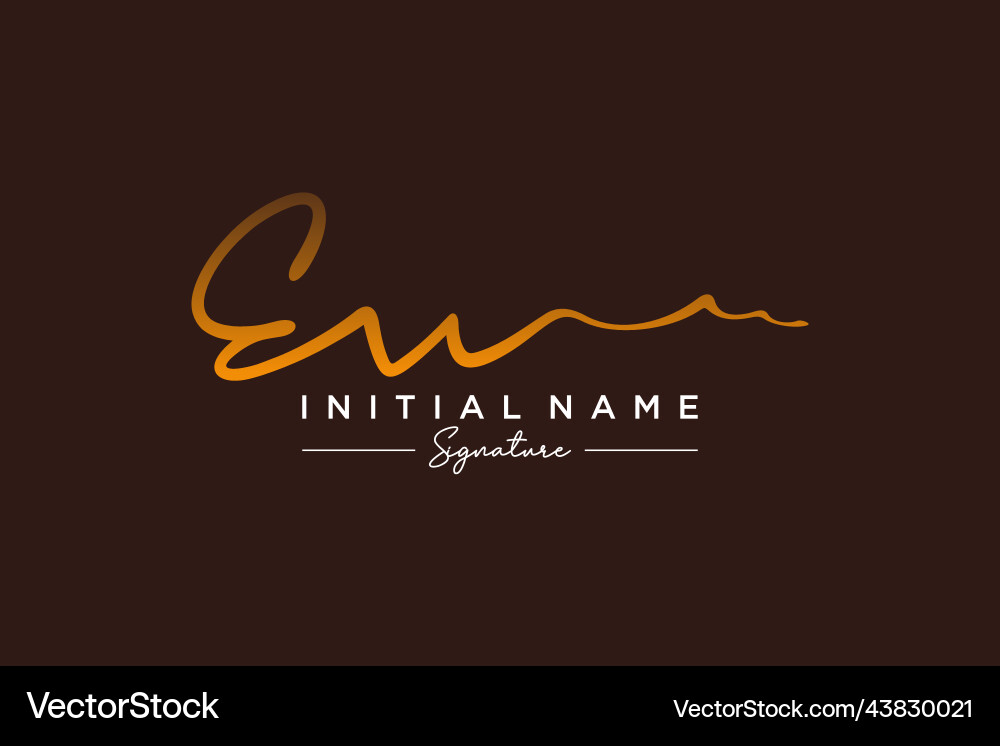 Initial ew signature logo template hand drawn Vector Image