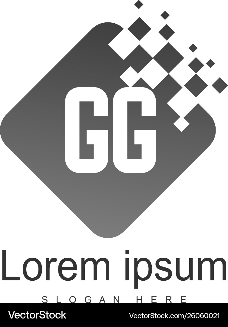 Initial gg logo template with modern frame Vector Image