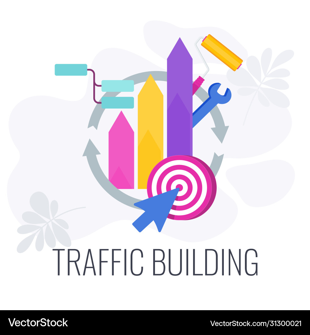 Internet traffic building infographic pictograph Vector Image