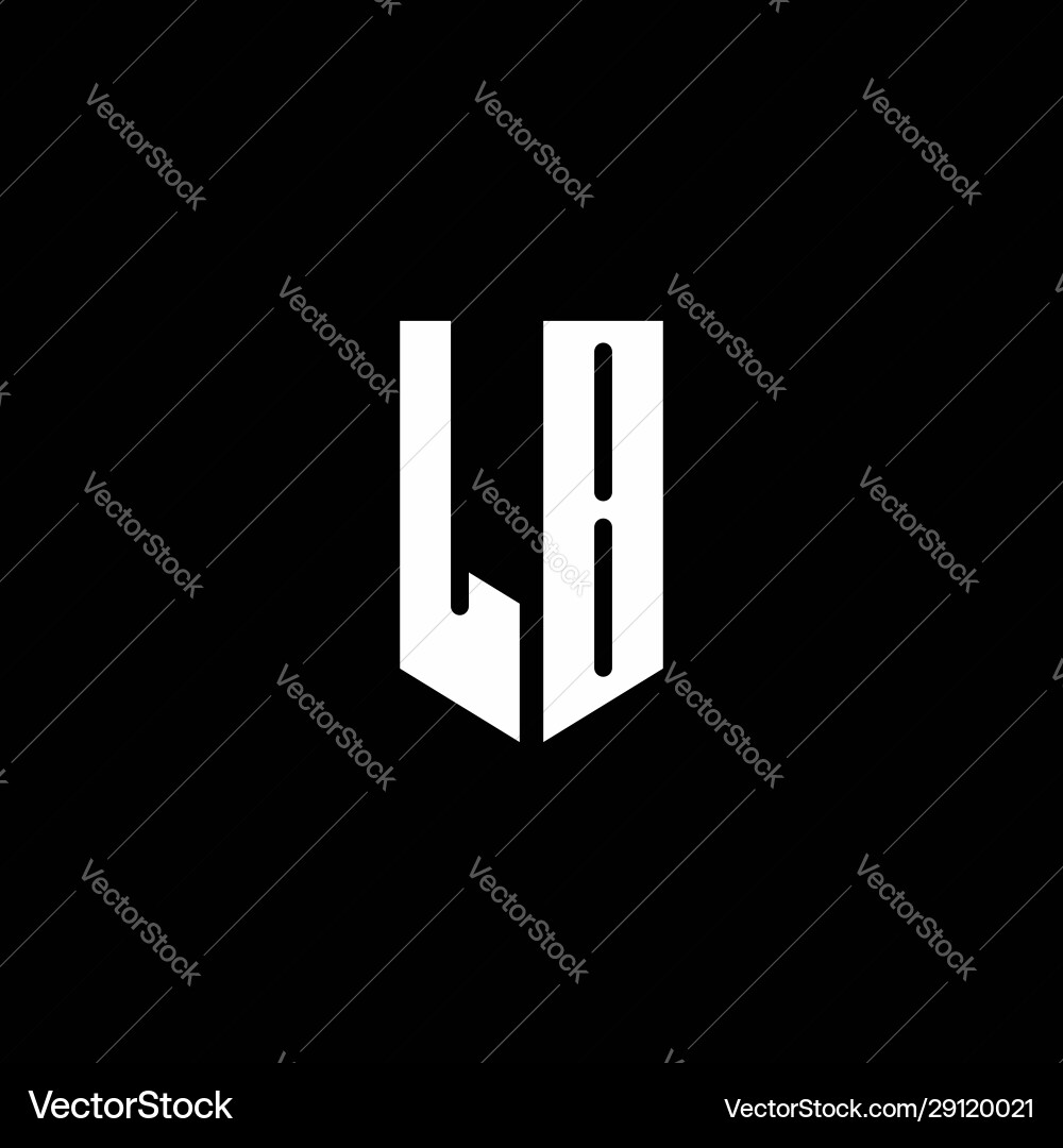 Lb logo monogram with emblem style isolated Vector Image