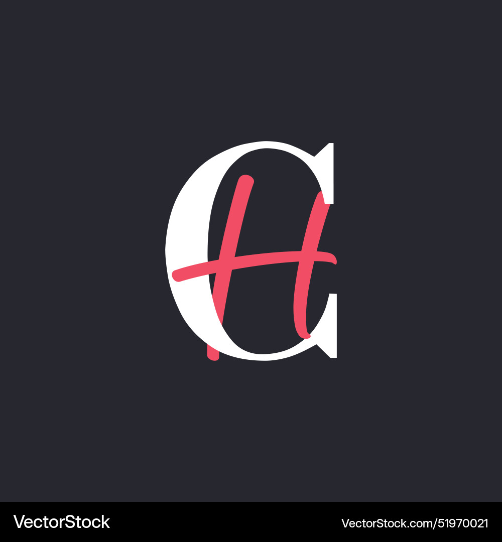 Letter ch logo perfectly blended initials Vector Image