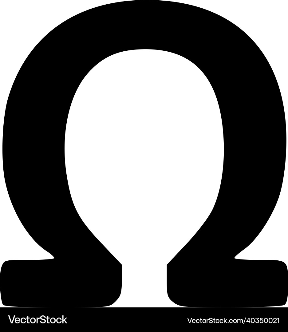 Omega greek symbol flat icon Royalty Free Vector Image