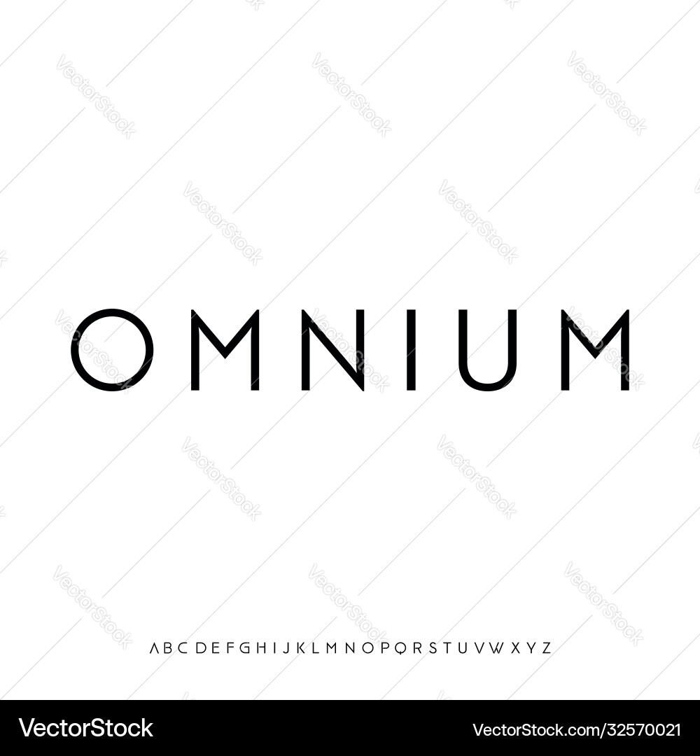 Omnium futuristic font modern alphabet Royalty Free Vector