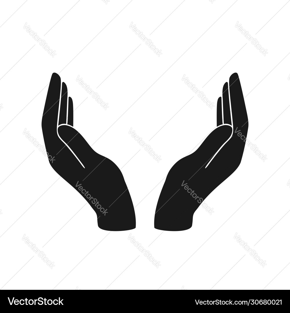 Open Palm Hands Icon Royalty Free Vector Image