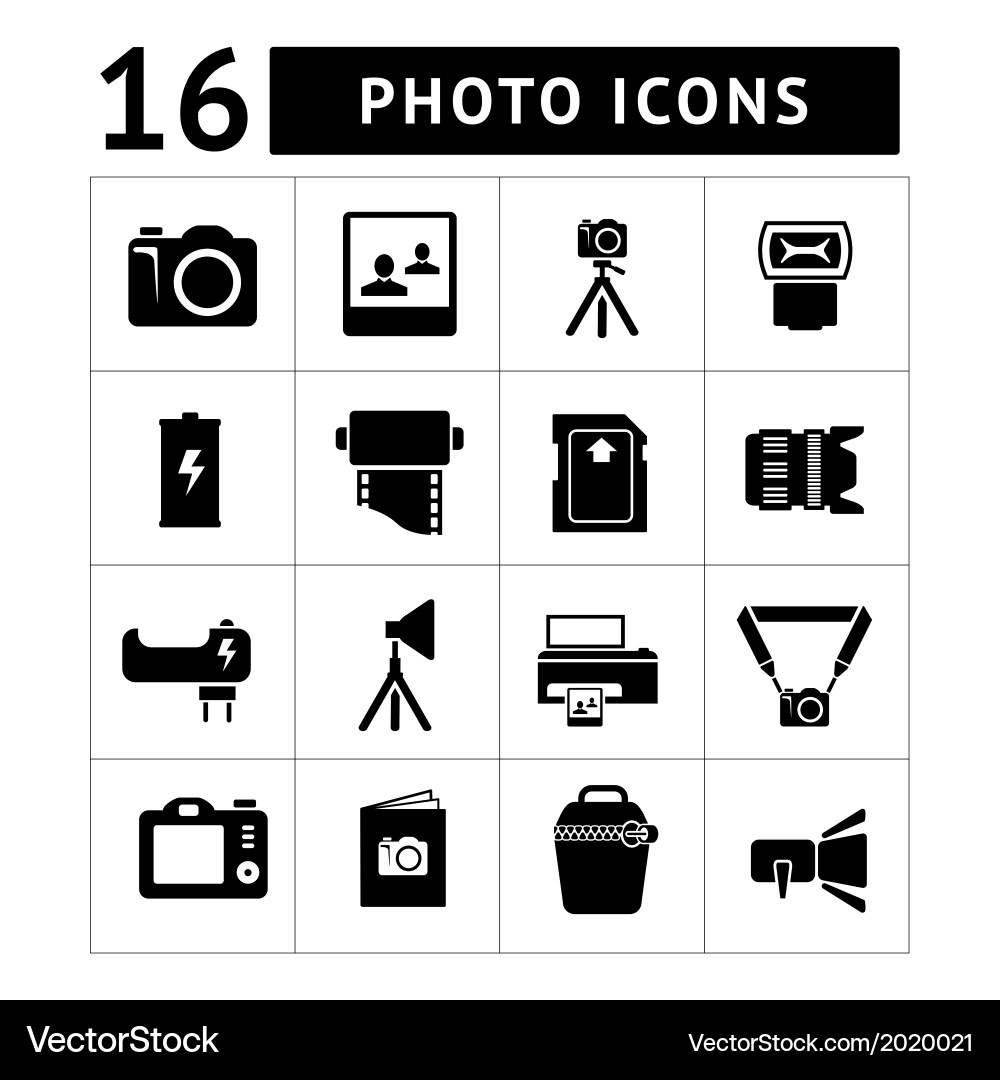 Photo icons Royalty Free Vector Image - VectorStock