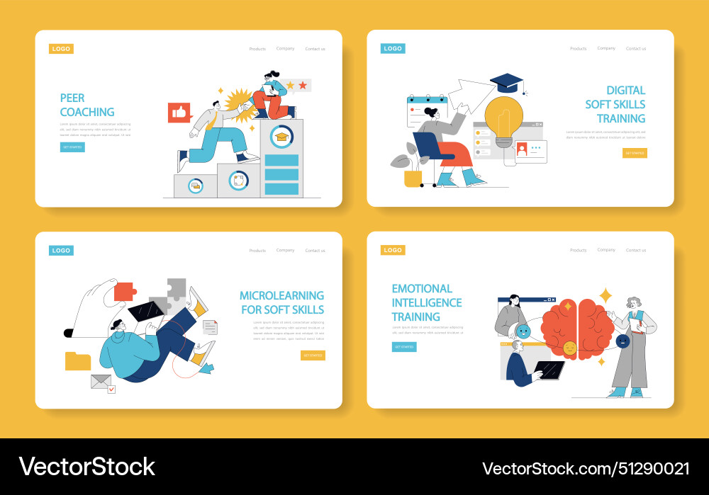 Soft skills training flat Royalty Free Vector Image