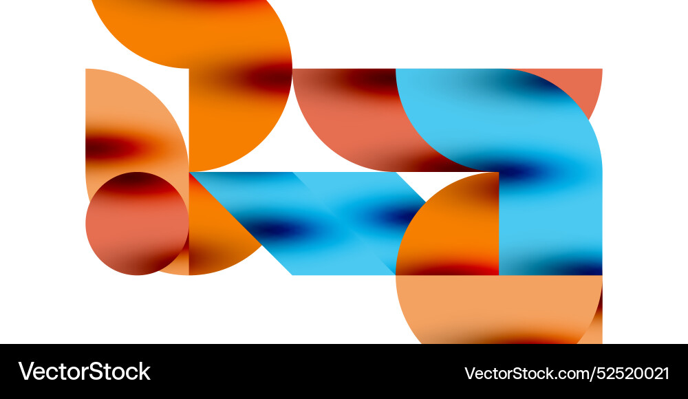 Tech minimal circular shapes geometric art Vector Image