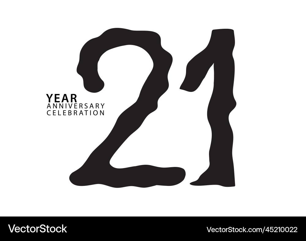 21 year anniversary celebration black color Vector Image