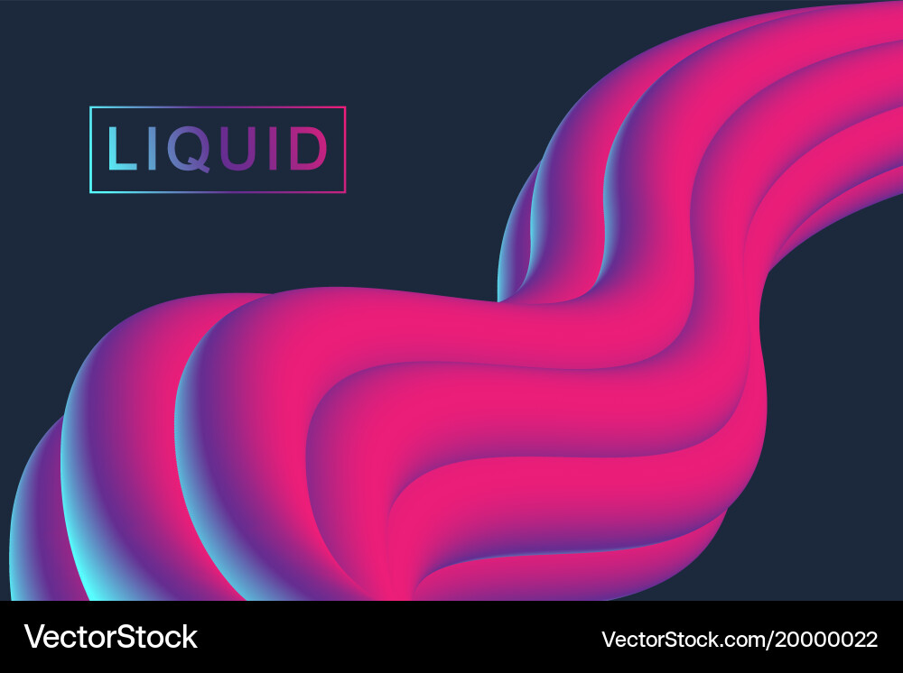 Abstract fluid 3d shapes trendy liquid Royalty Free Vector