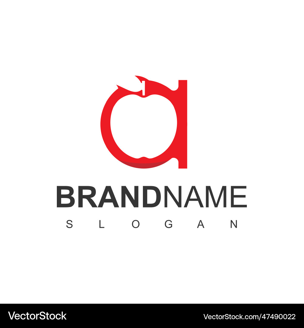 Apple logo using letter a symbol Royalty Free Vector Image