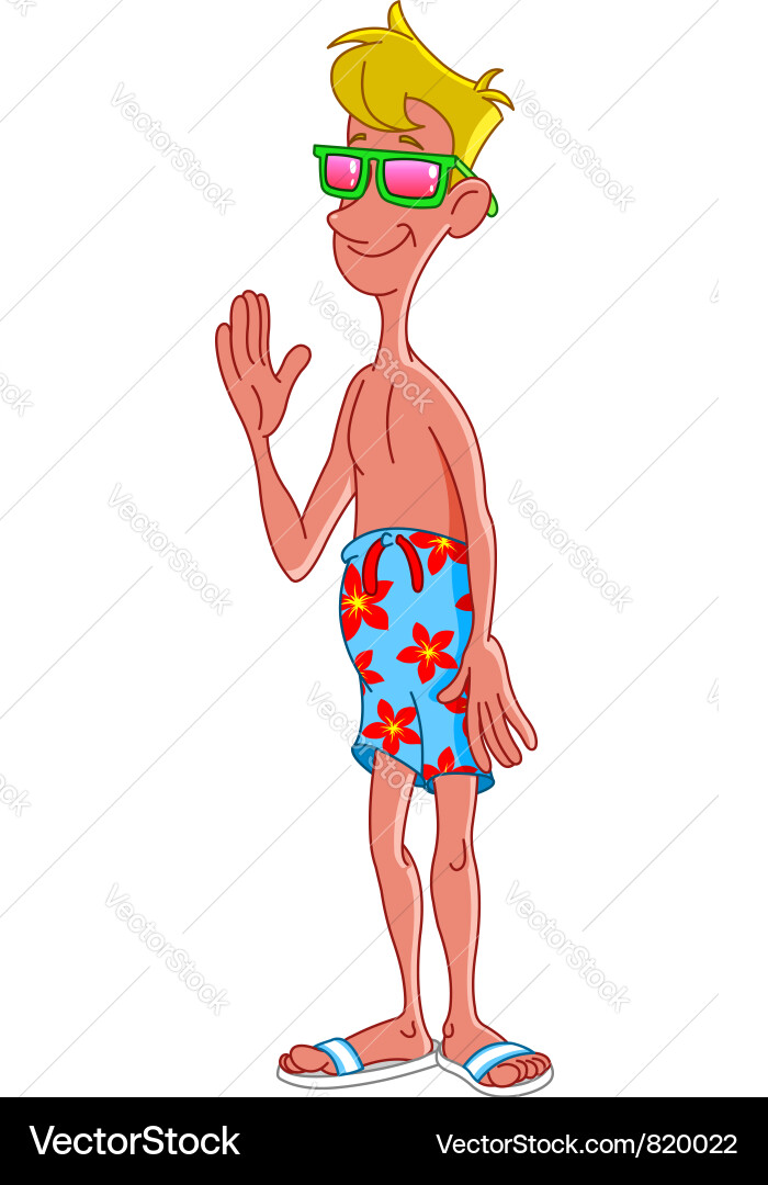 Beach man Royalty Free Vector Image - VectorStock