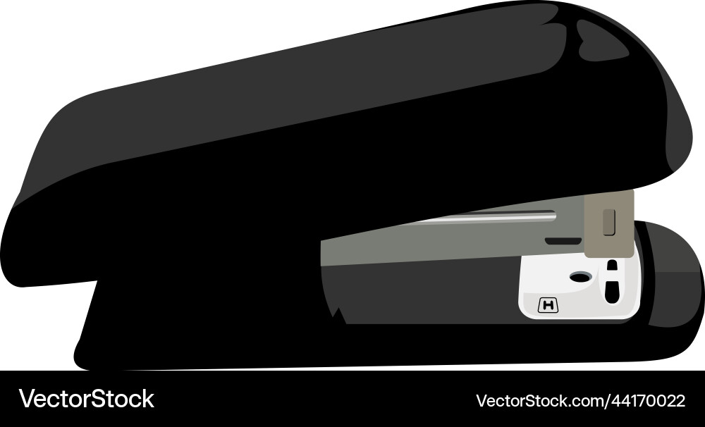 Black stapler for stapling papers Royalty Free Vector Image