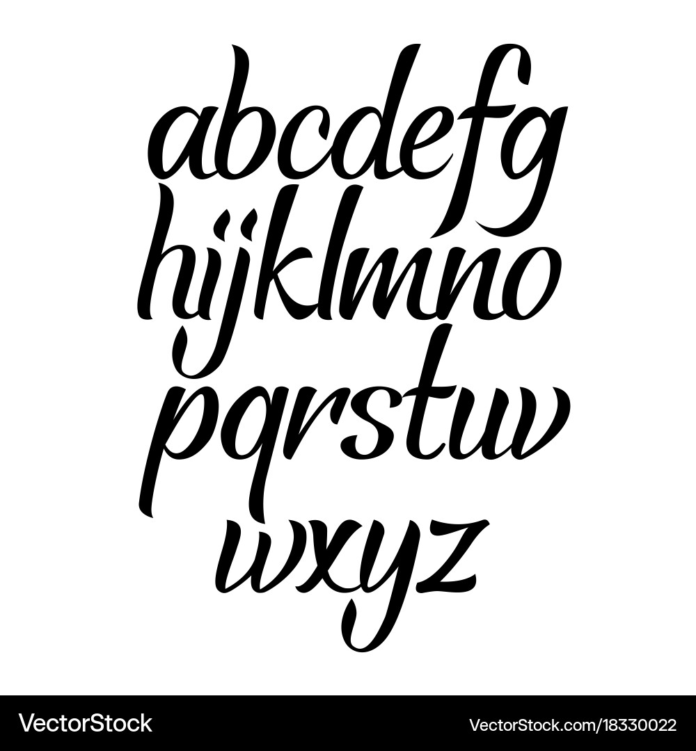 Brush script calligraphy cursive type handwritten Vector Image