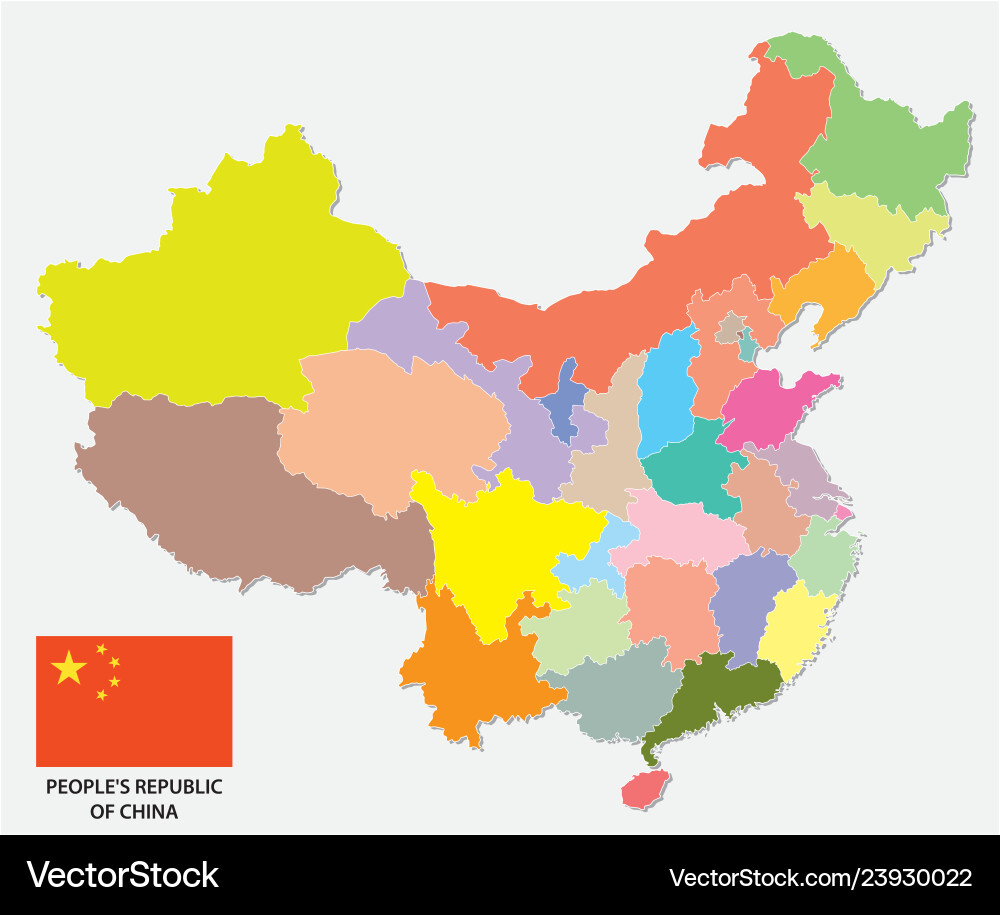 Colorful administrative and political map Vector Image