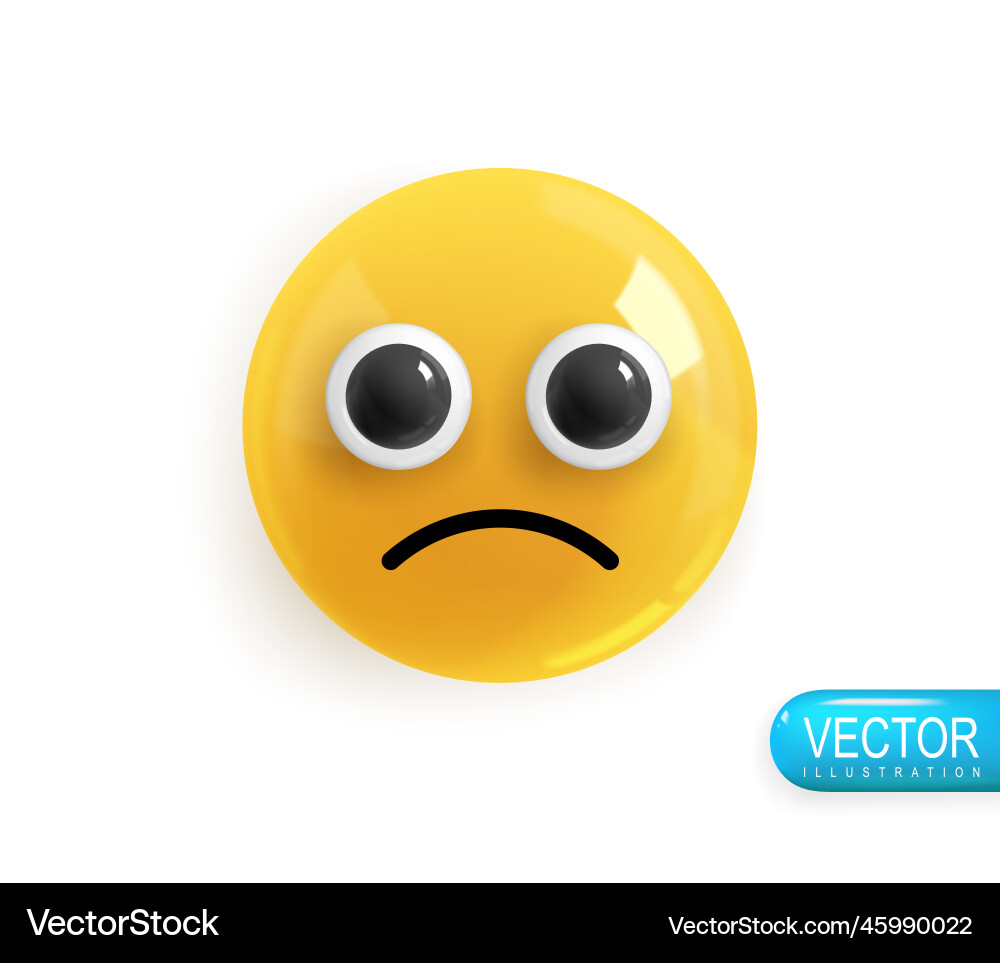Emotion realistic 3d render icon smile emoji Vector Image