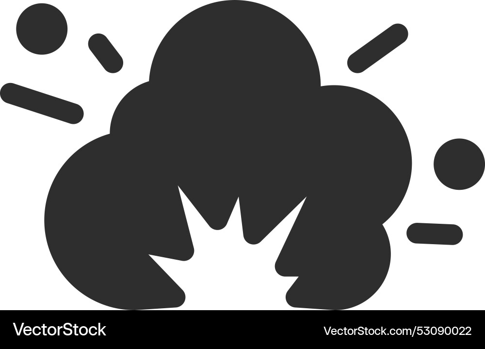 Explosion black icon fire blaze accident symbol Vector Image