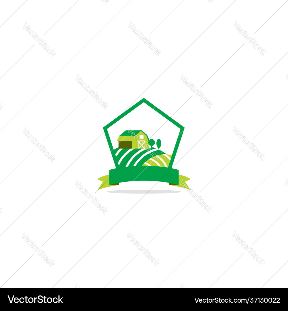 Farm house landscape logo Royalty Free Vector Image