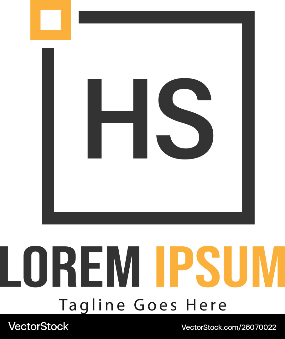 Initial hs logo template with modern frame Vector Image