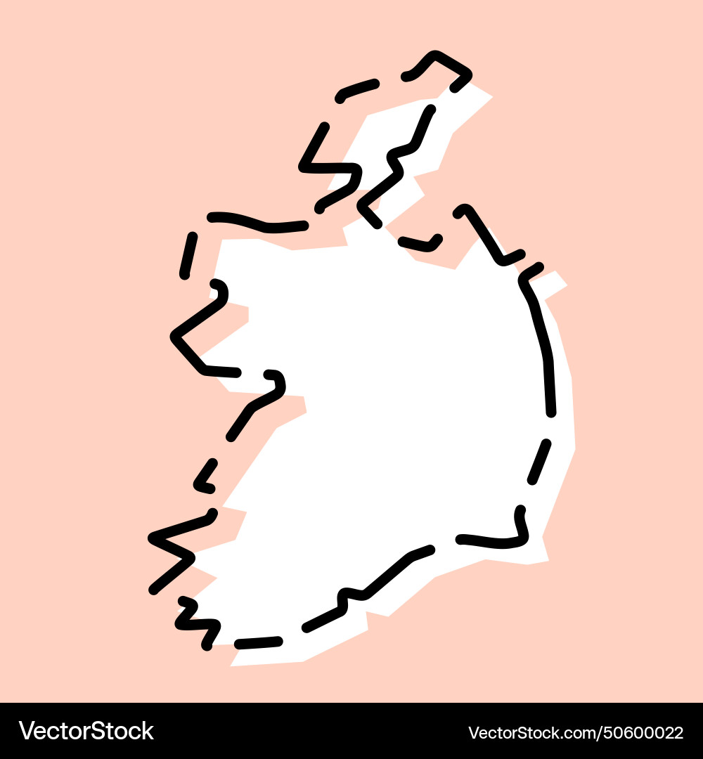 Ireland simplified map Royalty Free Vector Image