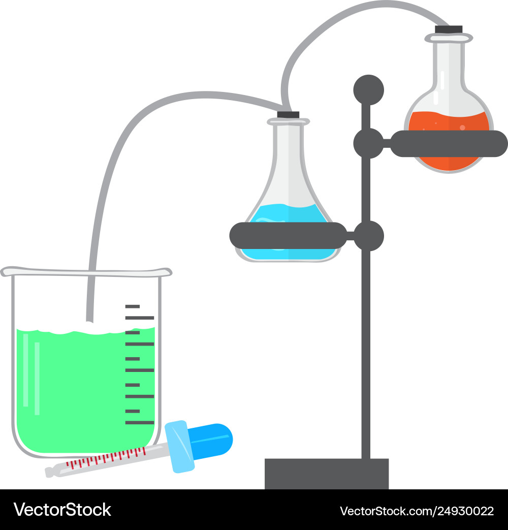 Isolated chemical experiment image Royalty Free Vector Image