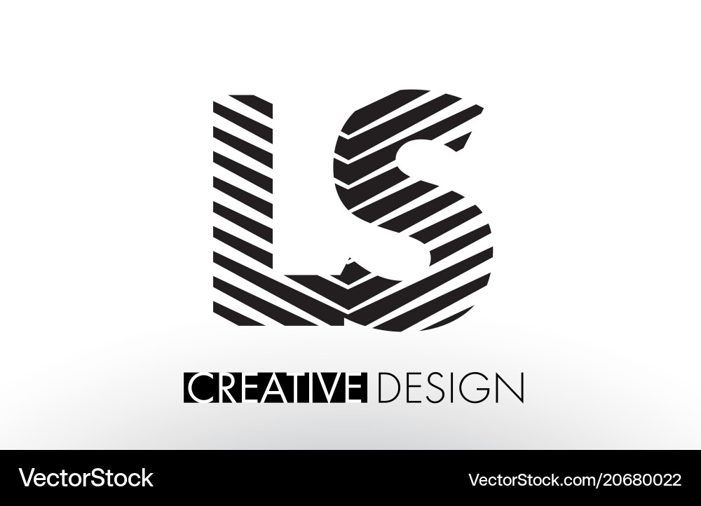 Ls l s lines letter design with creative elegant Vector Image
