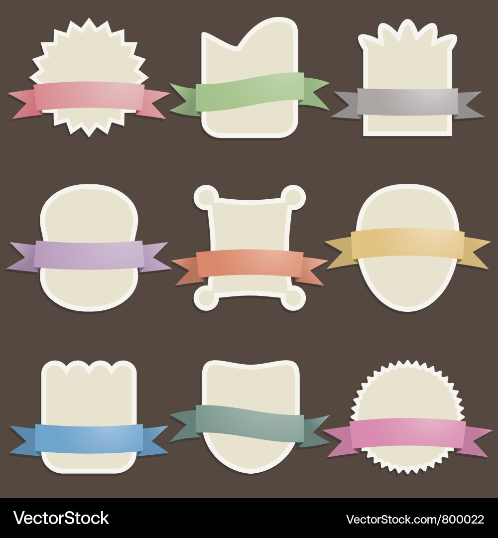 Plaques with ribbons Royalty Free Vector Image