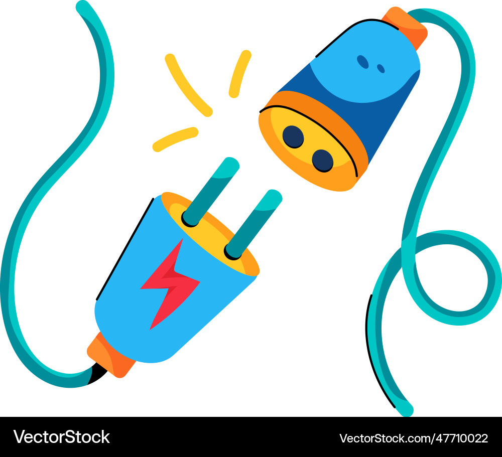 Plug connection Royalty Free Vector Image - VectorStock