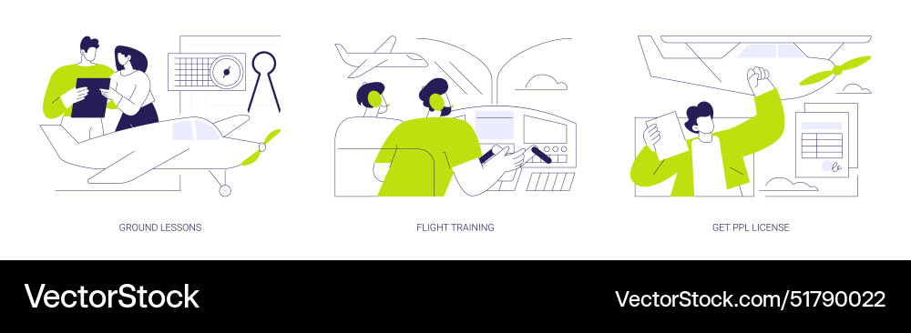 Private pilot courses abstract concept Royalty Free Vector