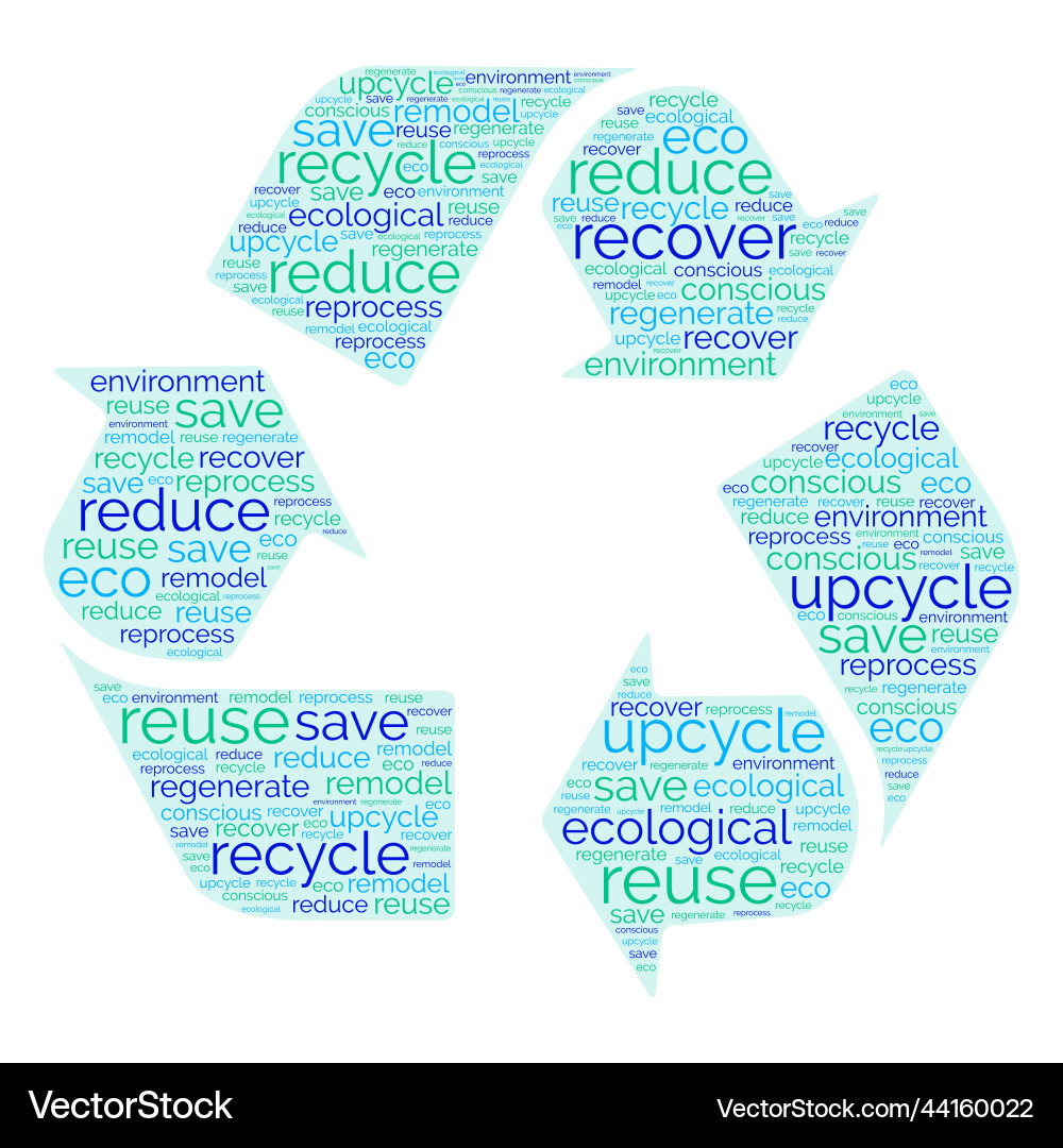 Recycle regenerate remodel reprocess reuse save Vector Image