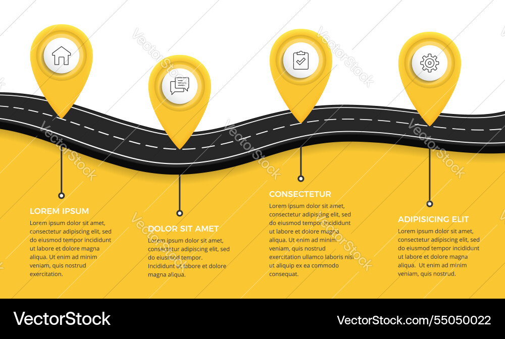 Road infographics template Royalty Free Vector Image