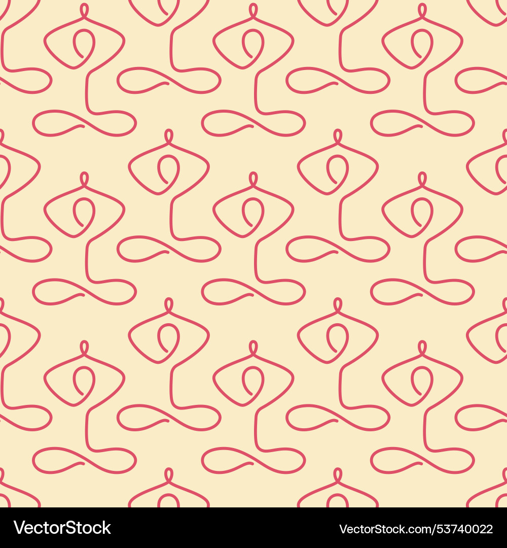 Seamless pattern with yoga meditation Royalty Free Vector