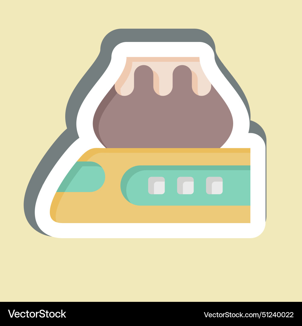 Sticker high speed train related to station Vector Image