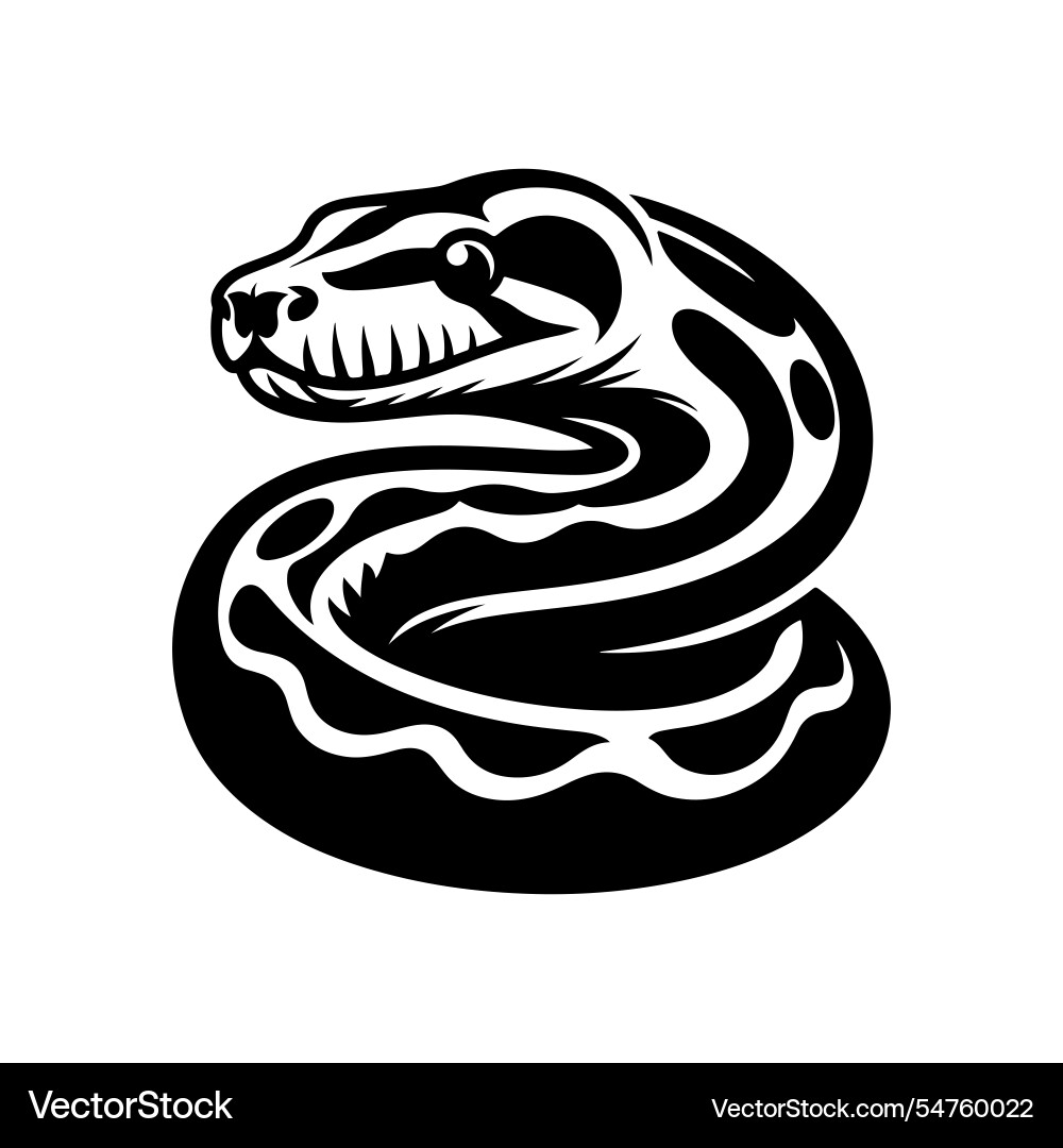Stunning boa constrictor silhouette Royalty Free Vector