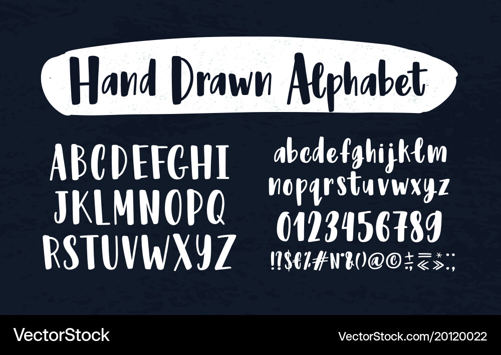 Stylish hand drawn english alphabet collection Vector Image