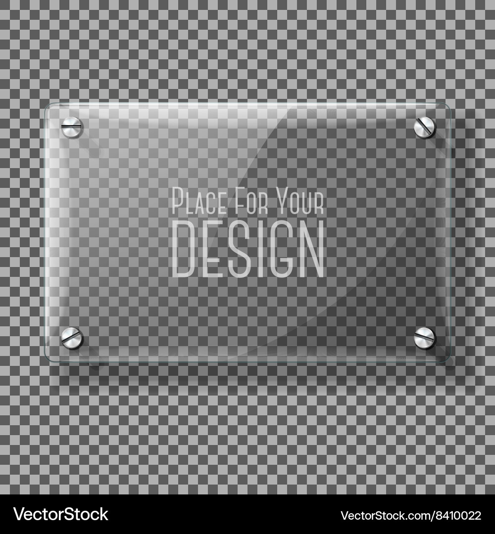 Transparent glass plate for your signs Royalty Free Vector