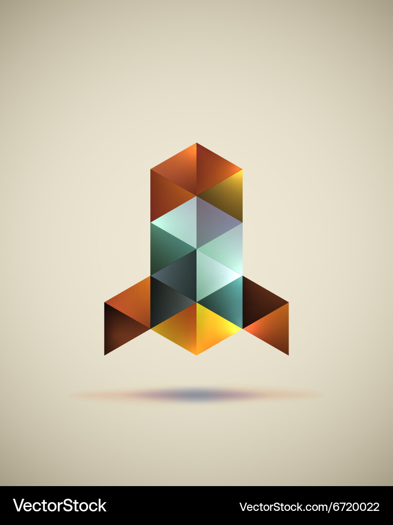 Triangle rocket logo Royalty Free Vector Image