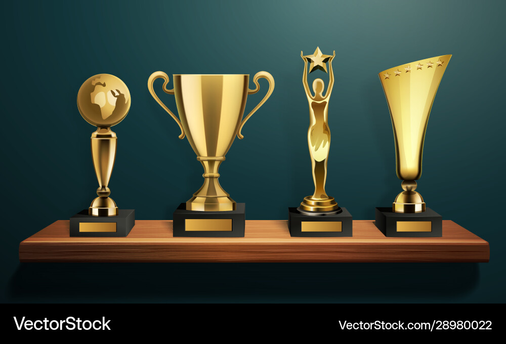 Trophy frame realistic composition Royalty Free Vector Image