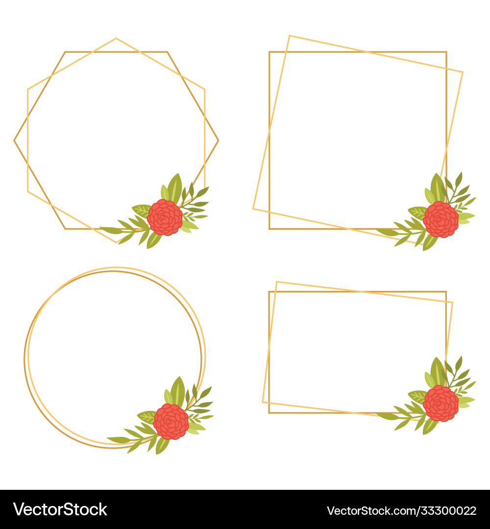 Vintage Floral Wedding Frames Royalty Free Vector Image