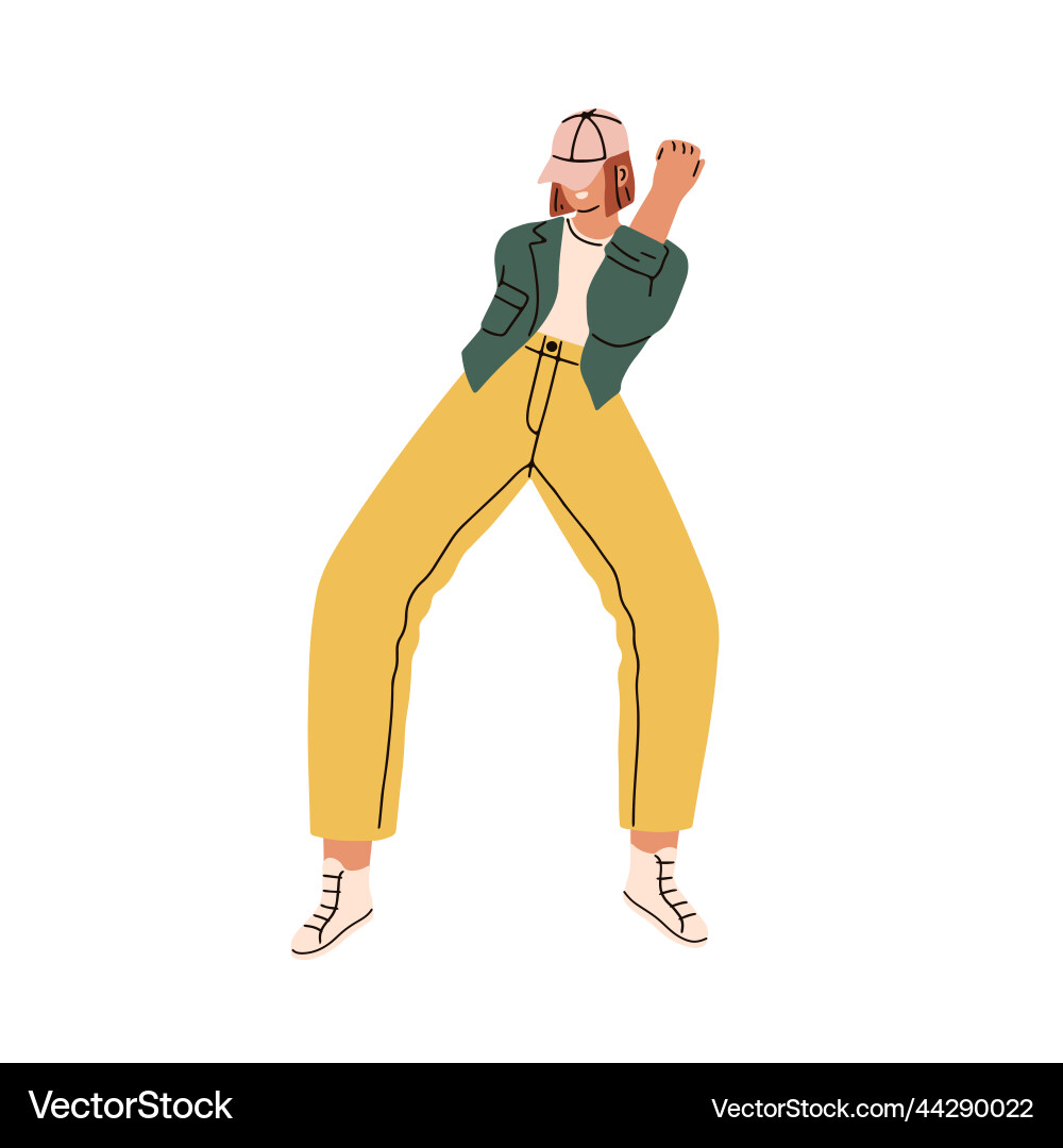Young modern girl dancing cool movements Vector Image