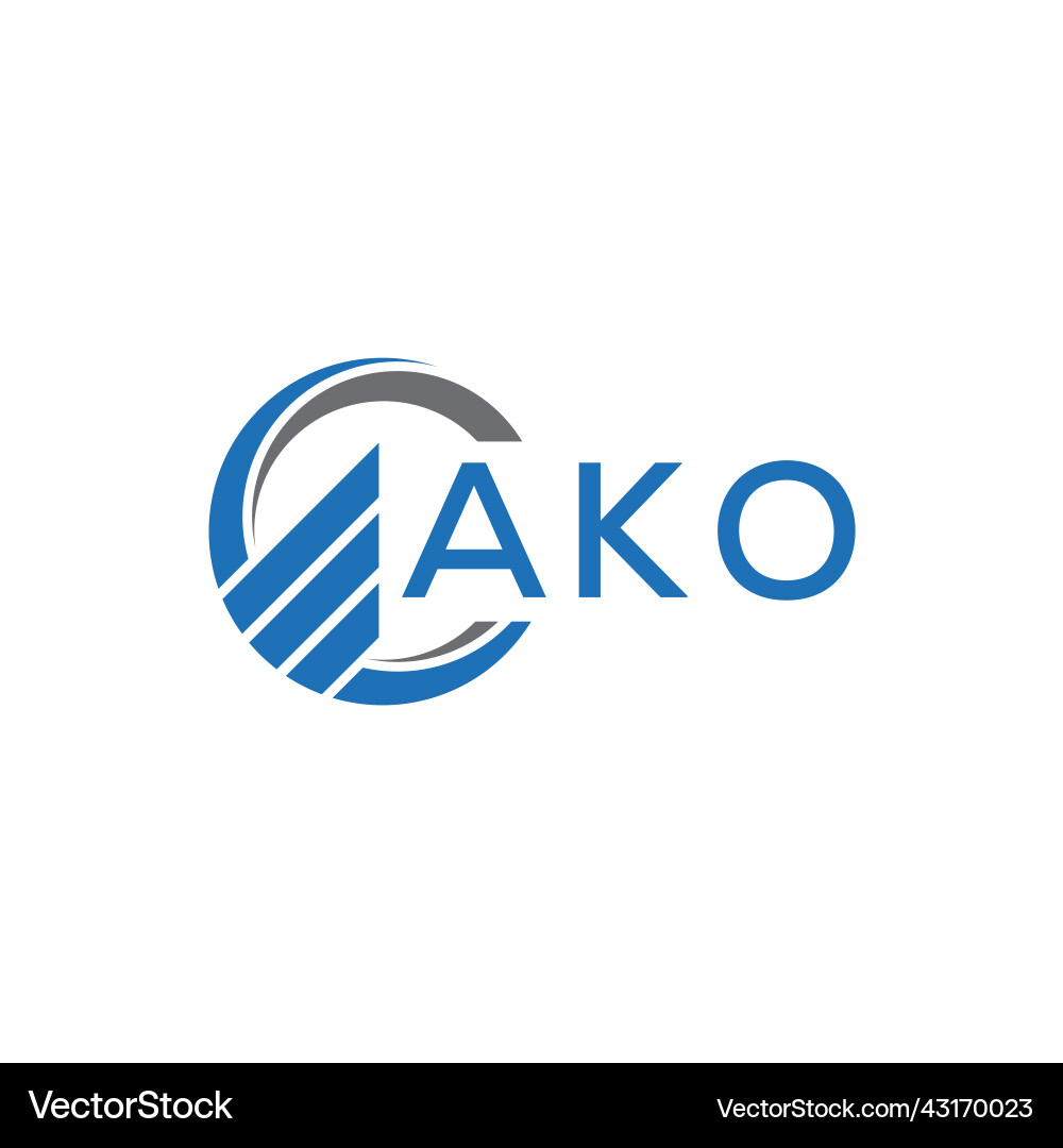 Ako flat accounting logo design on white Vector Image