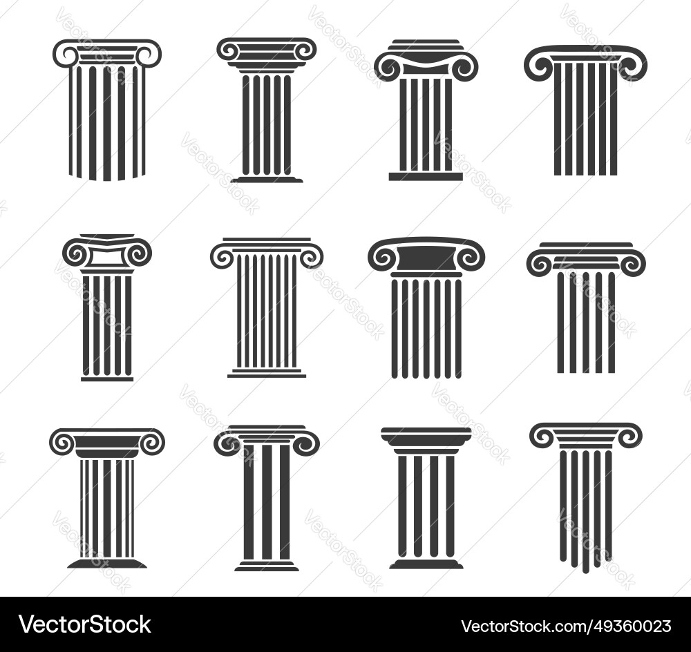Ancient Greek Columns - Law & Justice Vector Image